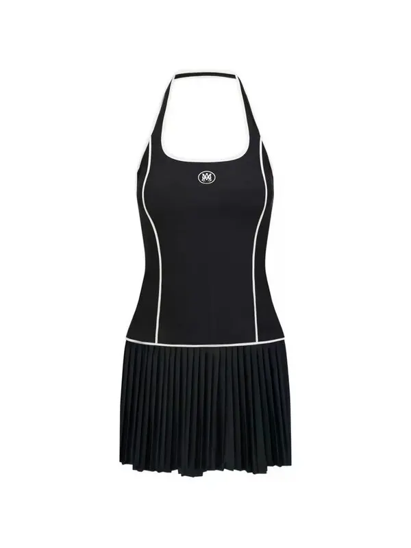 Amiri Pleated Halterneck Dress - Black