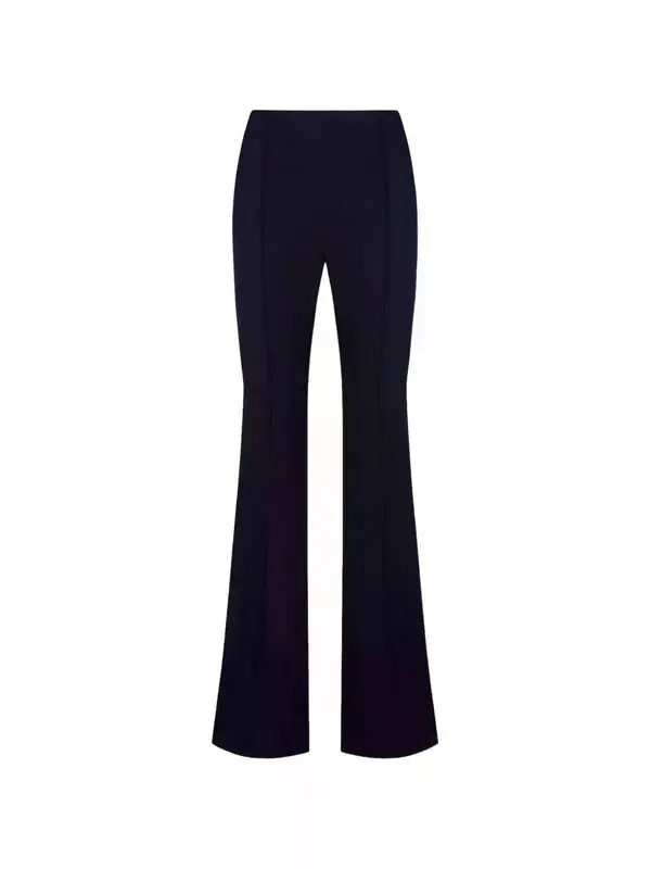 Smythe Navy Pintuck Flared Trousers