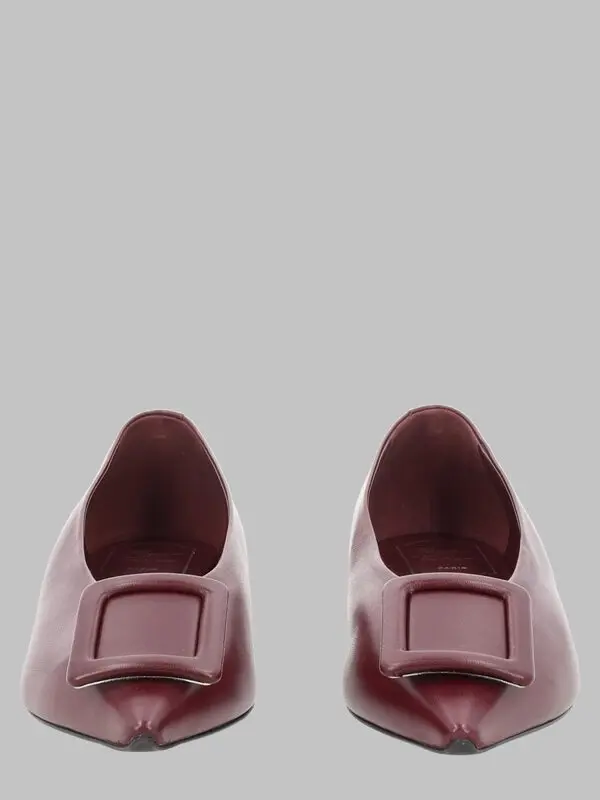 ROGER VIVIER Elegant Ballerina Flats With Pointed Toe Design - Red