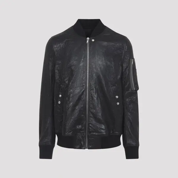 Rick Owens Tumbled Lamb Leather Bomber Jacket