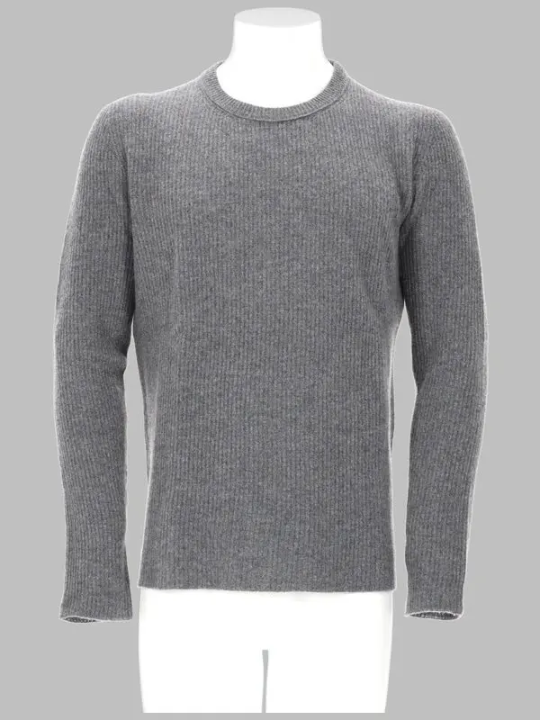 ROBERTO COLLINA Cashmere Ribbed Crewneck Sweater - Grey