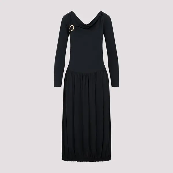 LANVIN Long-sleeve Asymmetric Midi Dress
