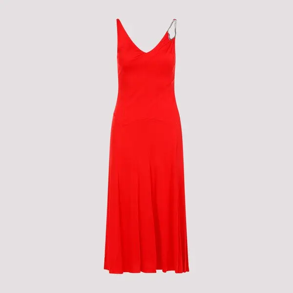 LANVIN Sleeveless A-line Midi Dress - Red