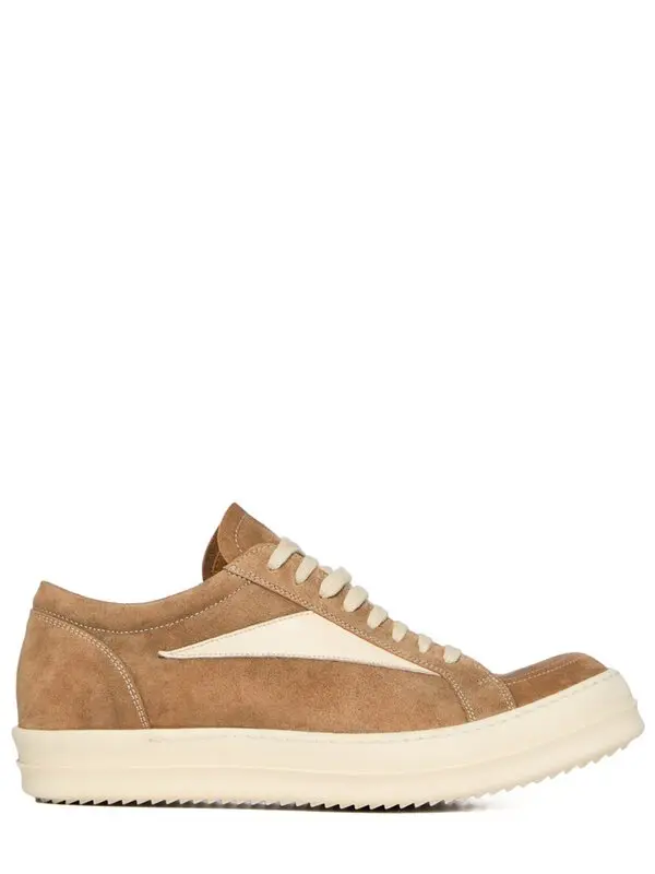 Rick Owens Front Lace-up Sneakers With Contrast Stitching