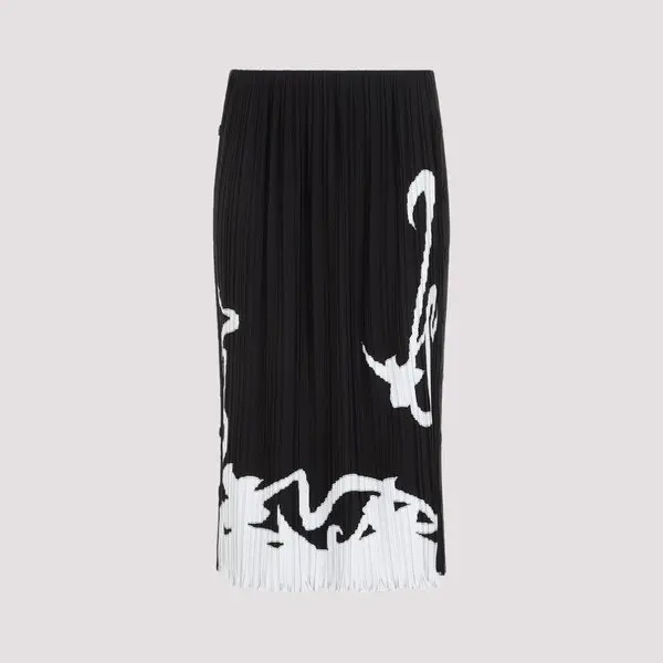 LANVIN Two-tone Pleated Skirt - Black