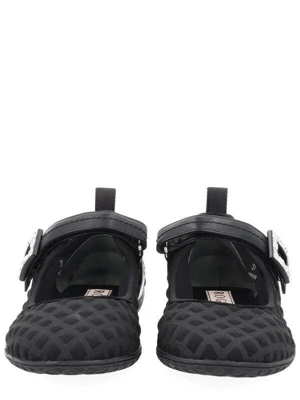 ROGER VIVIER Viv Low Mary Janes In Fabric - Black