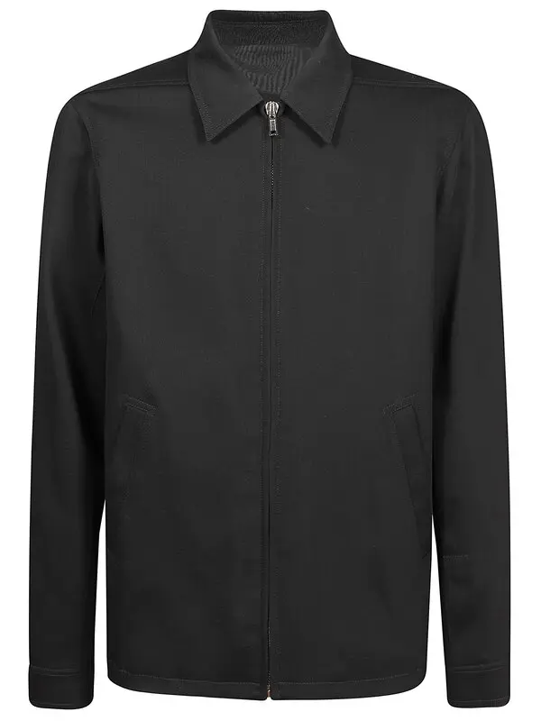 Rick Owens Pointed-collar Zip-front Shirt Jacket - Black