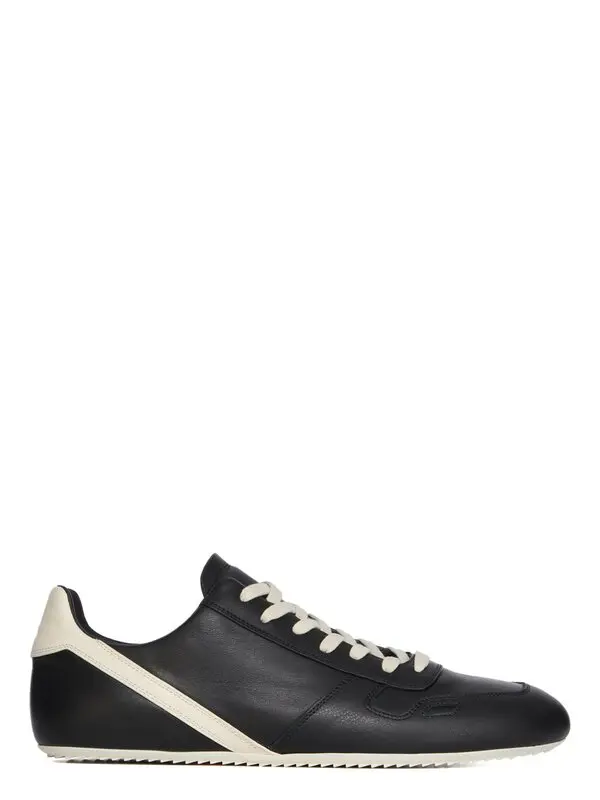 Rick Owens Thin Shark-tooth Sole Sneakers With Contrasting Design - Black
