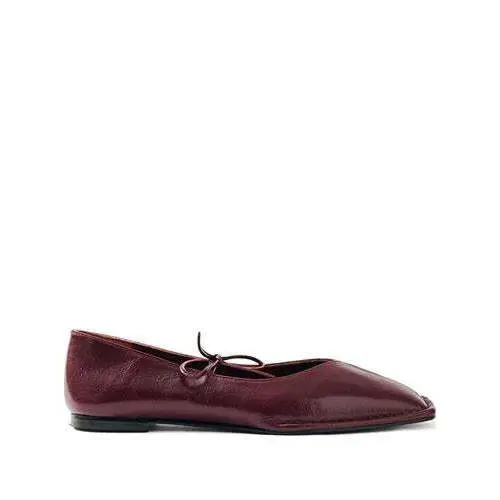 ALOHAS V-cut Flat Shoes With Self-tie Bows - Rosso