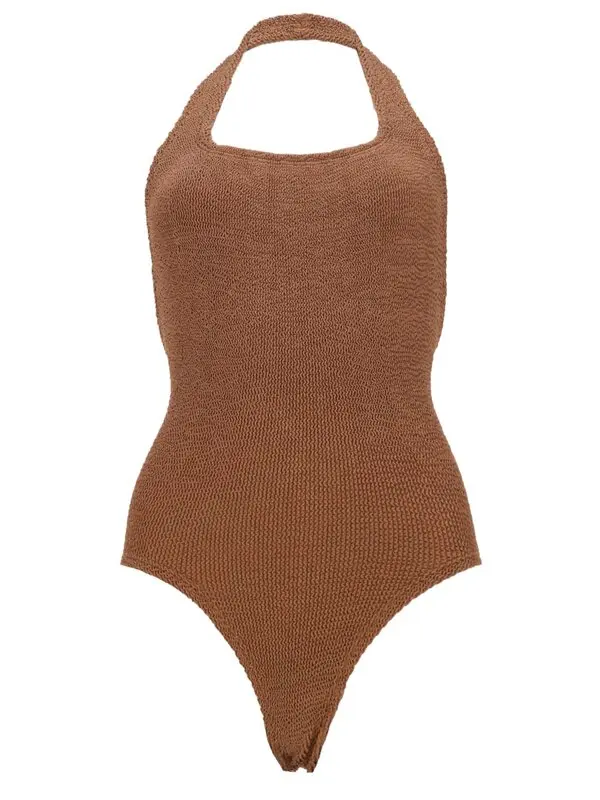 Hunza G Mini Metallic Halterneck Swimsuit - Brown