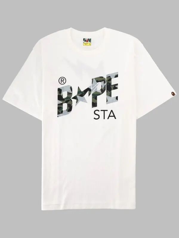 A BATHING APE Cotton Graphic T-shirt For - White