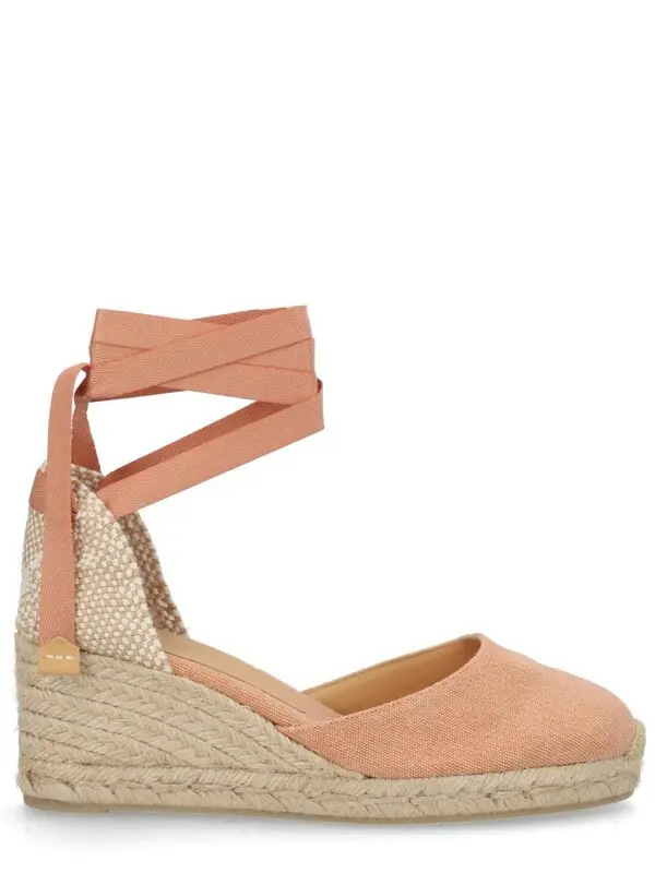 CastaÑer Wedge Espadrille Lace-up Sandals - Pink