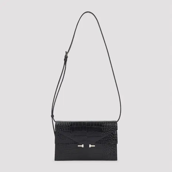 TOM FORD Soft Croc Effect Mini Handbag - Black