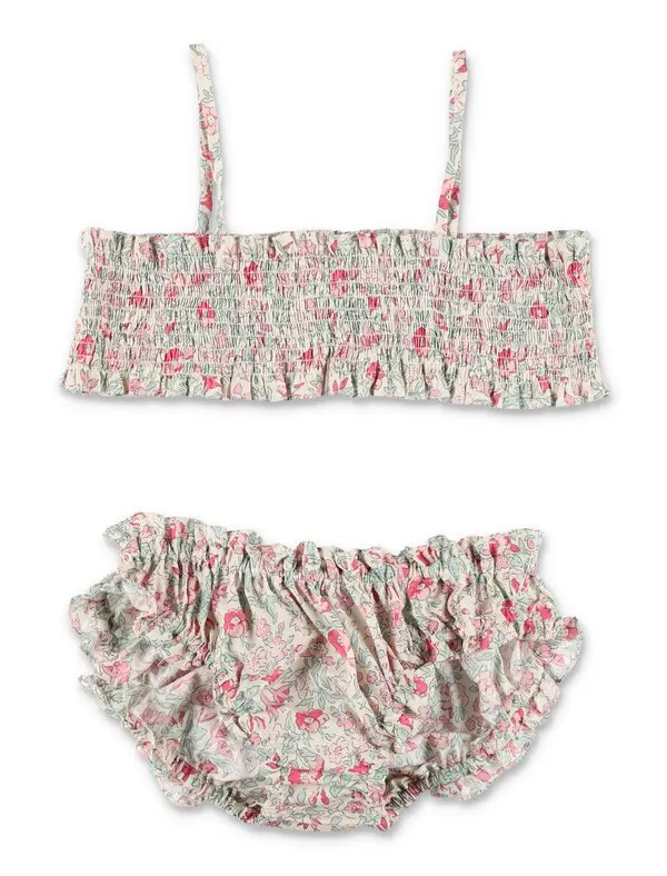 Bonpoint Two-piece Mini Swimsuit - Raspberry Flowers