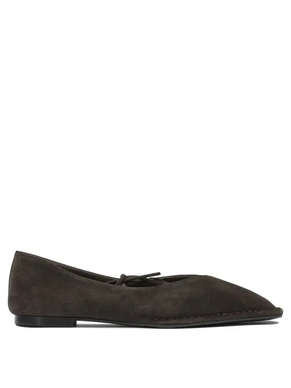ALOHAS Sway Suede Leather Ballet Flats - Brown