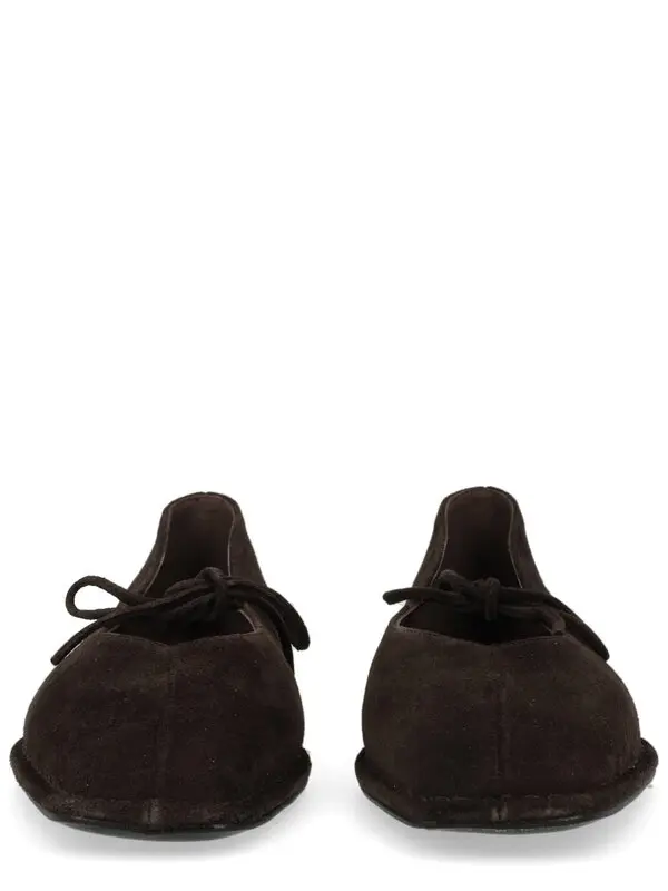 ALOHAS Sway Suede Leather Ballet Flats - Brown