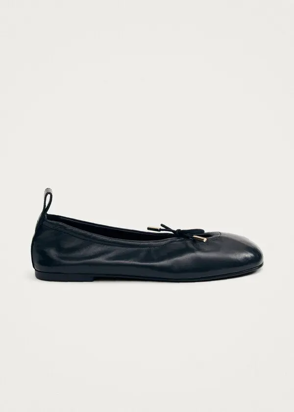 ALOHAS Mini Bow Pull-tab Flat Shoes - Nero
