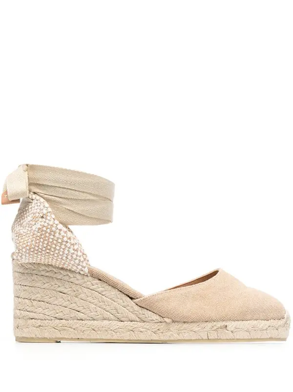 CastaÑer Wedge Espadrille Flats With Lace-up Closure