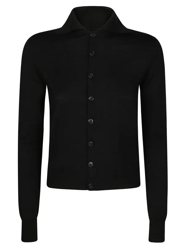 MAISON MARGIELA Knitted Shawl Collar Cardigan - Nero