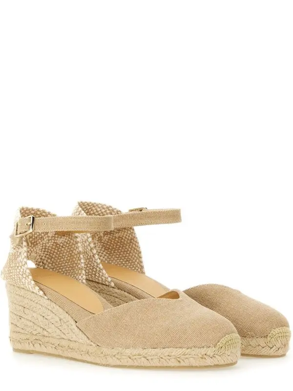 CastaÑer Canvas Espadrille Wedge Sandals With Ankle Strap