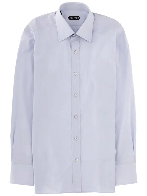 TOM FORD Poplin Slim Fit Shirt - Blue