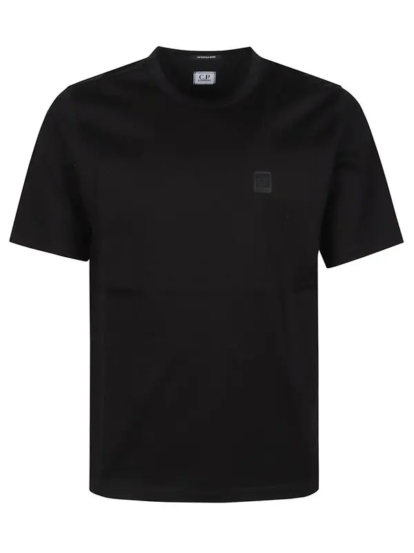 C.P. COMPANY C. P. Company Classic Round Neck Short Sleeve T-shirt With Logo Patch - Black