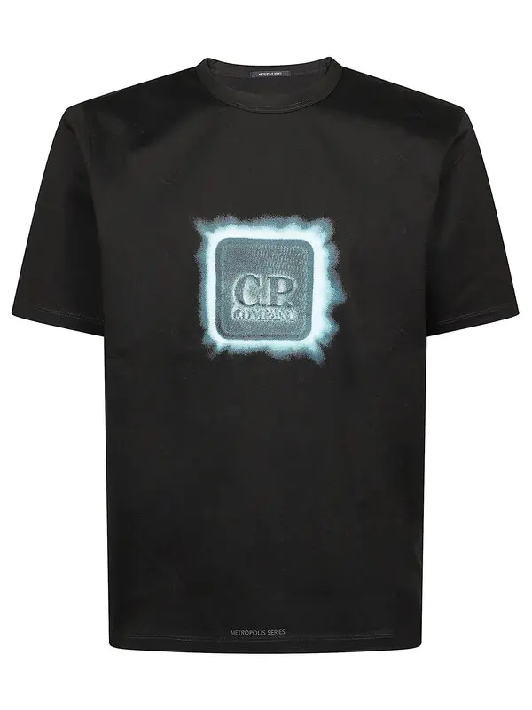 C.P. COMPANY C. P. Company Graphic Print Round Neck T-shirt Short Sleeves - Black