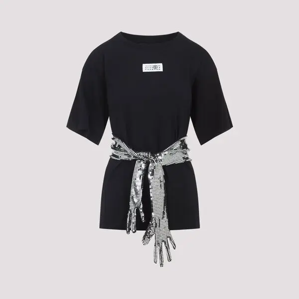 MAISON MARGIELA Glittering Detail Cotton T-shirt - Black