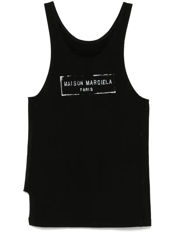 MAISON MARGIELA Logo Print Tank Top - Black