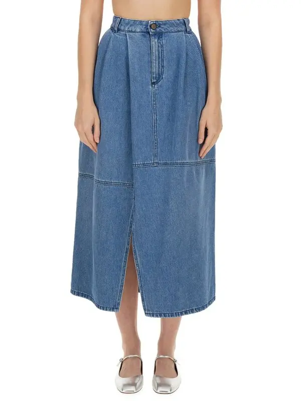 ALYSI Pleated Midi Skirt
