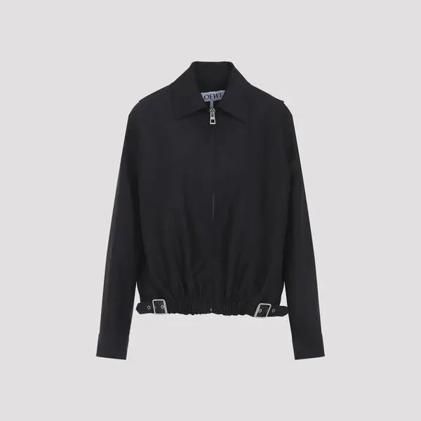 Loewe Belted Zip-up Jacket - Black