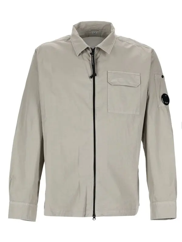 C.P. COMPANY Zip-up Shirt Jacket With Lens Detail - Grey