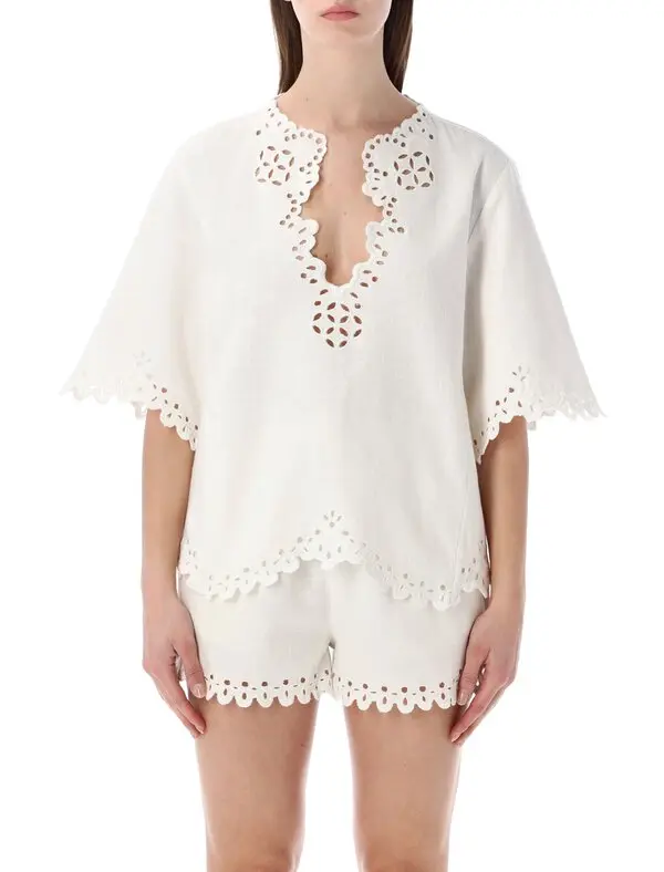 MARANT ETOILE Shana Cotton Blouse - White