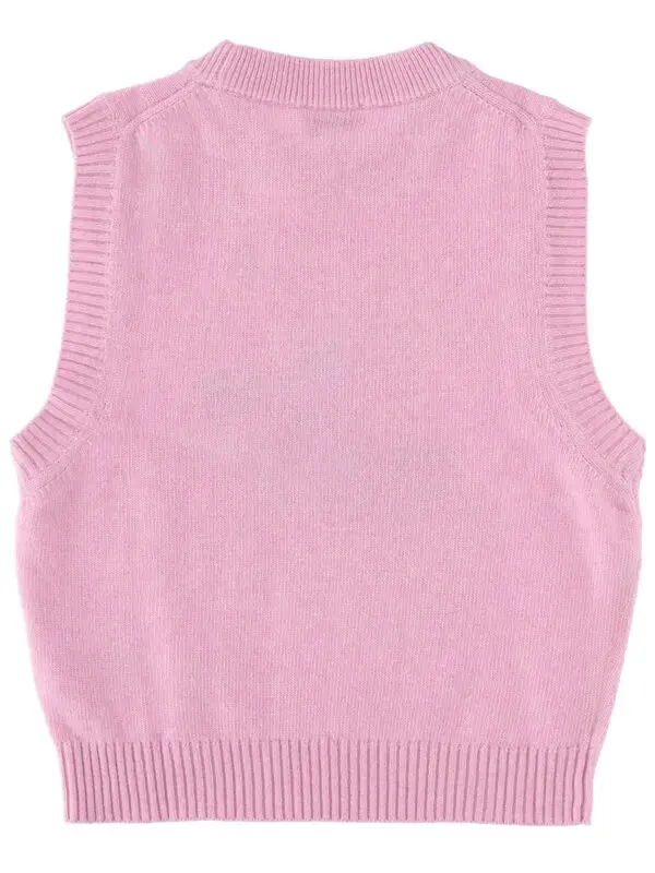 GANNI Graphic Knitted Vest - Pink