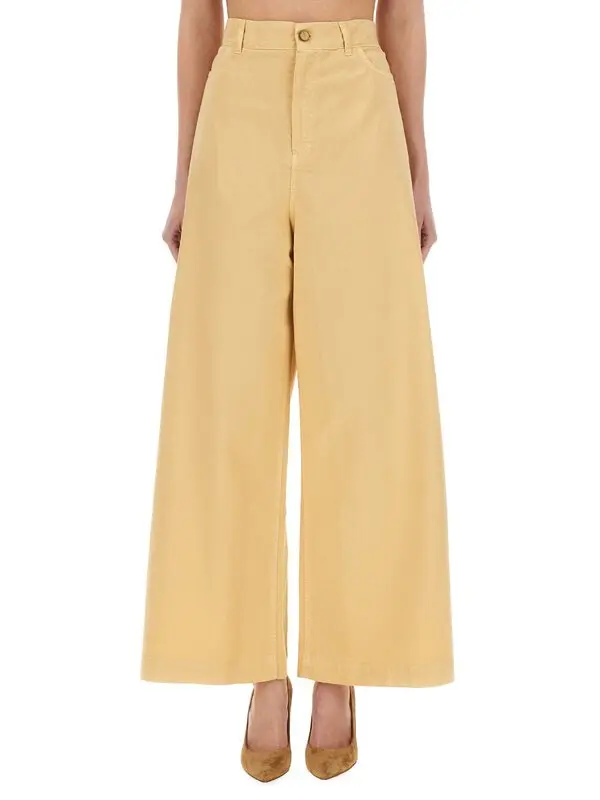 ALYSI Superflare Sporty Wide Leg Pants - Yellow