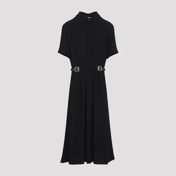 Loewe Belted Buckle Midi Dress - Black