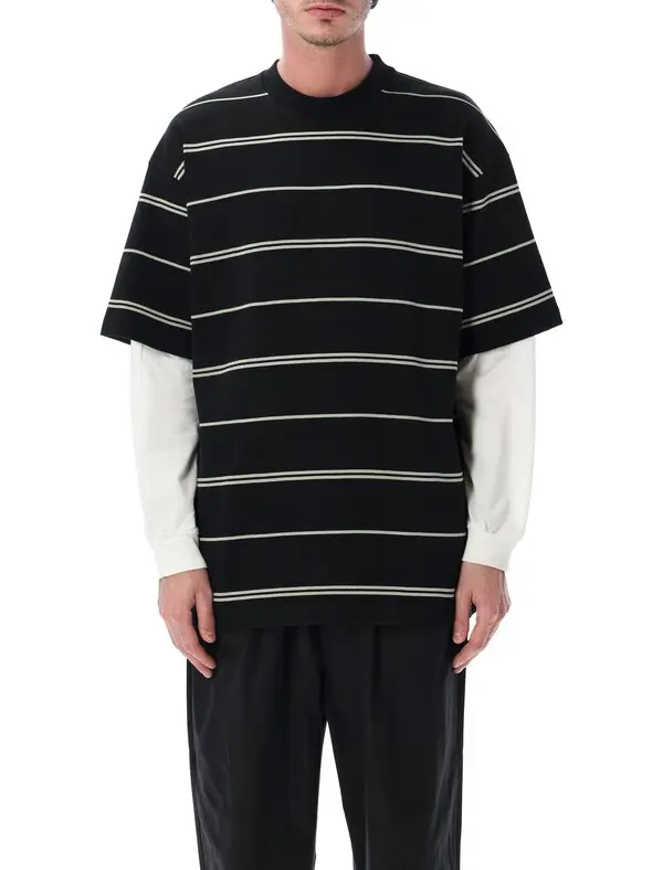 Comme Des Garçons Relaxed Short-sleeve Layered T-shirt - Black Grey