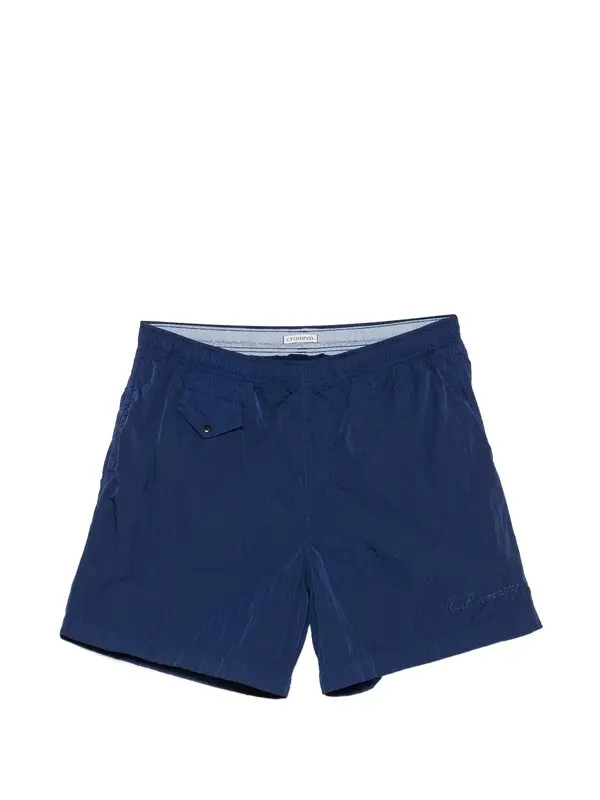 C.P. COMPANY Mini Swim Shorts With Drawstring Waist - Blu