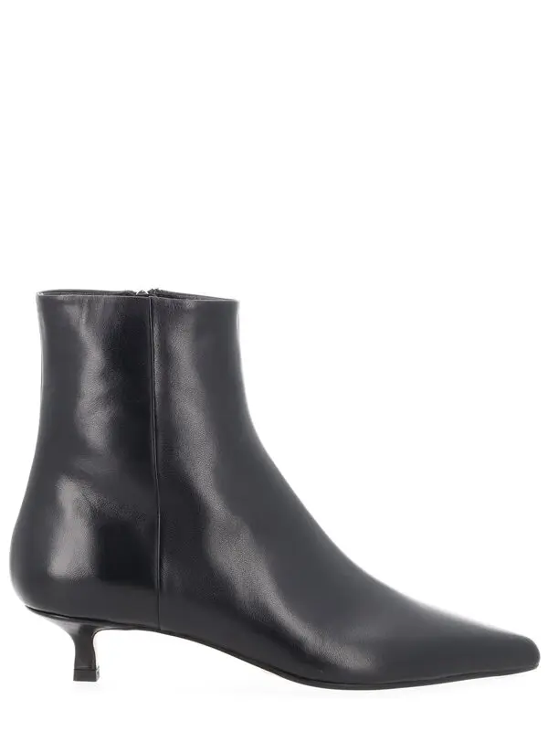 AeydĒ Sofie Leopard Print Leather Ankle Boots - Black