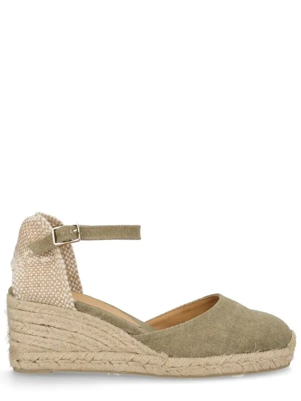CastaÑer Espadrille Wedge Sandals With Ankle Strap - Green