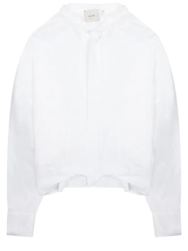 ALYSI Cotton Shirt With Bow Detail - White