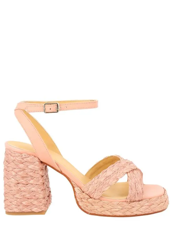 CastaÑer Blaudell 6 Wedge Sandals With Raffia Detailing - Powder