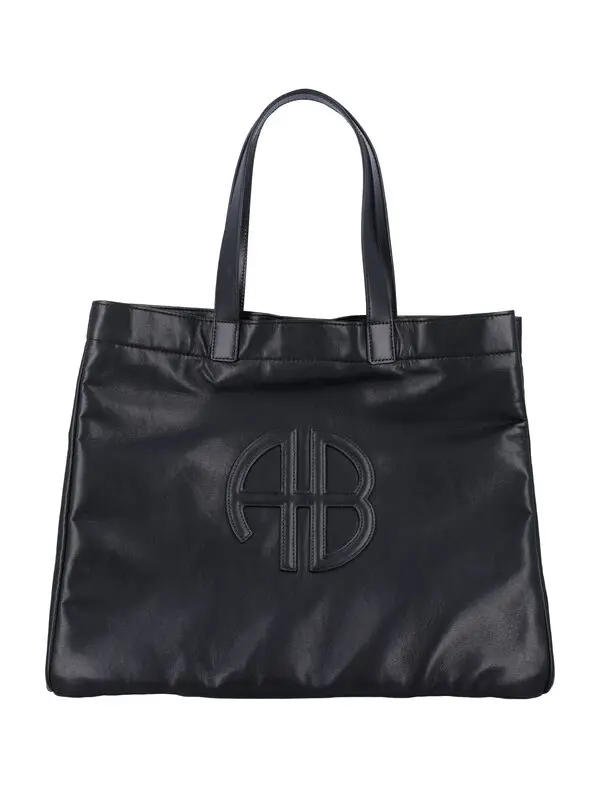 ANINE BING Mini Chic Leather Tote For Fw25 - Black