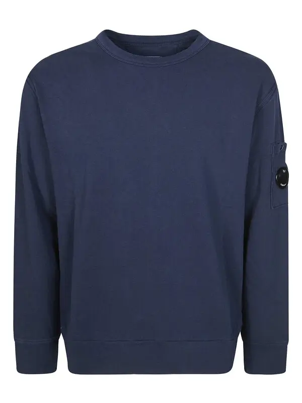 C.P. COMPANY Malfilè Fleece Lens Crewneck Sweatshirt - Blu