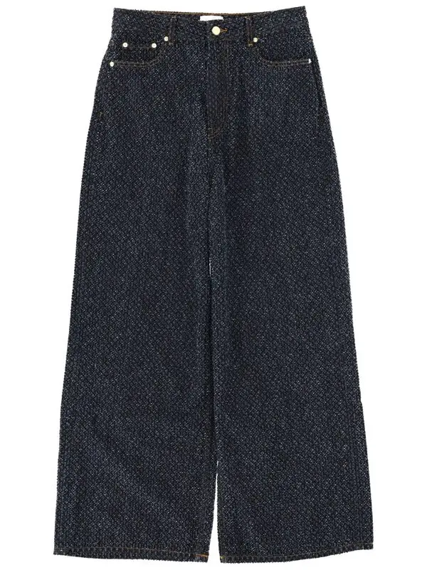 GANNI Textured Wide-leg