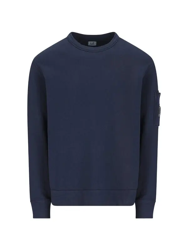 C.P. COMPANY Classic Long Sleeve Pocket Sweatshirt With Magnifying Glasses - Blue