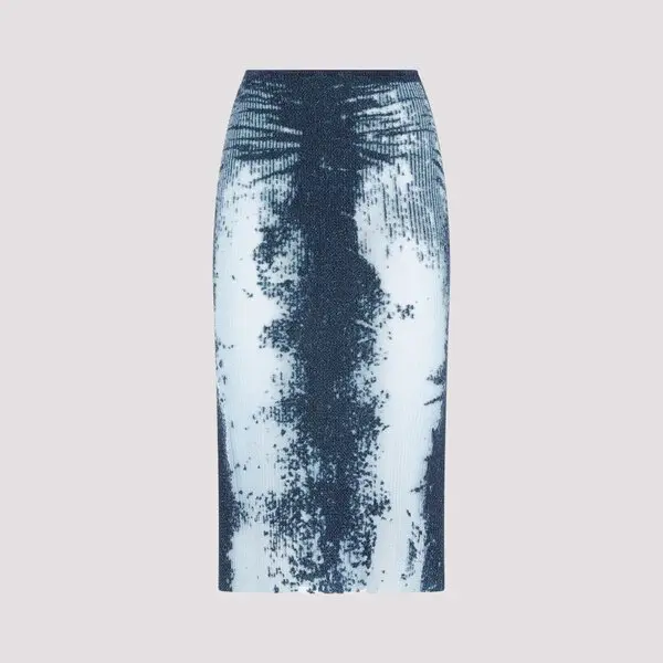 DIESEL® Midi Skirt In Devoré Metallic Knit