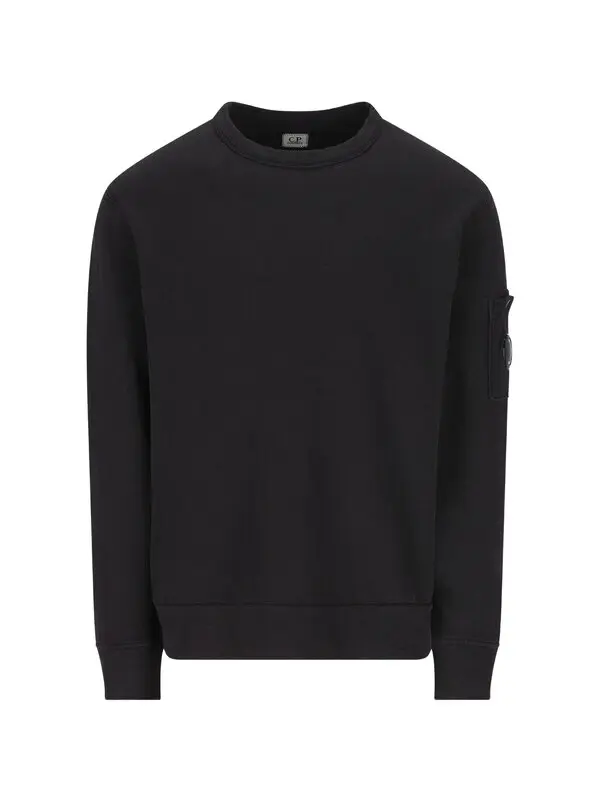 C.P. COMPANY Cotton Sweatshirt With Magnifying Glass Pocket - Black