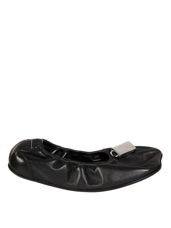 MAISON MARGIELA Charm Gathered Ballet Flats - Nero