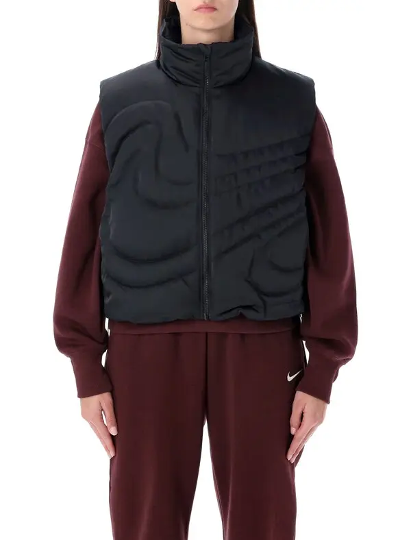 Nike Padded Down Vest With High Collar - Black
